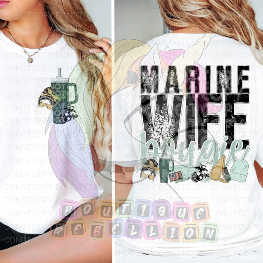 Marine Wife Bougie With Tools Direct to Film - DTF Transfer ...