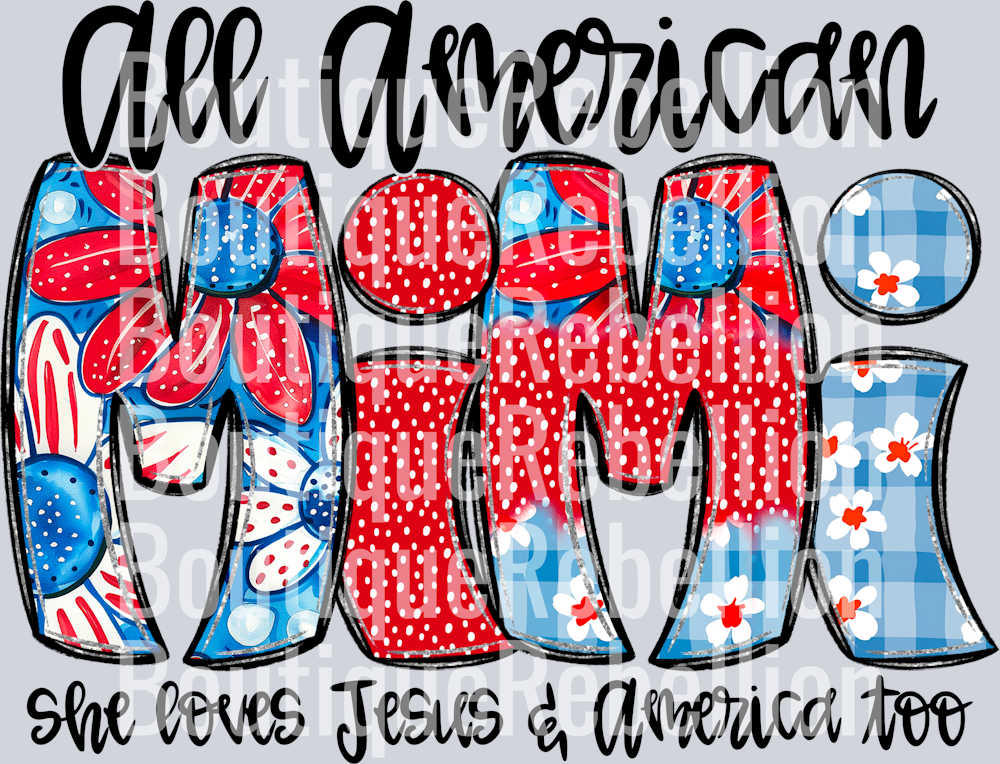 All American Mimi Single DTF Transfer – BoutiqueRebellion